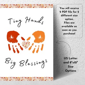 Thanksgiving Handprint Keepsake Art for Kids, Printable Thanksgiving ...