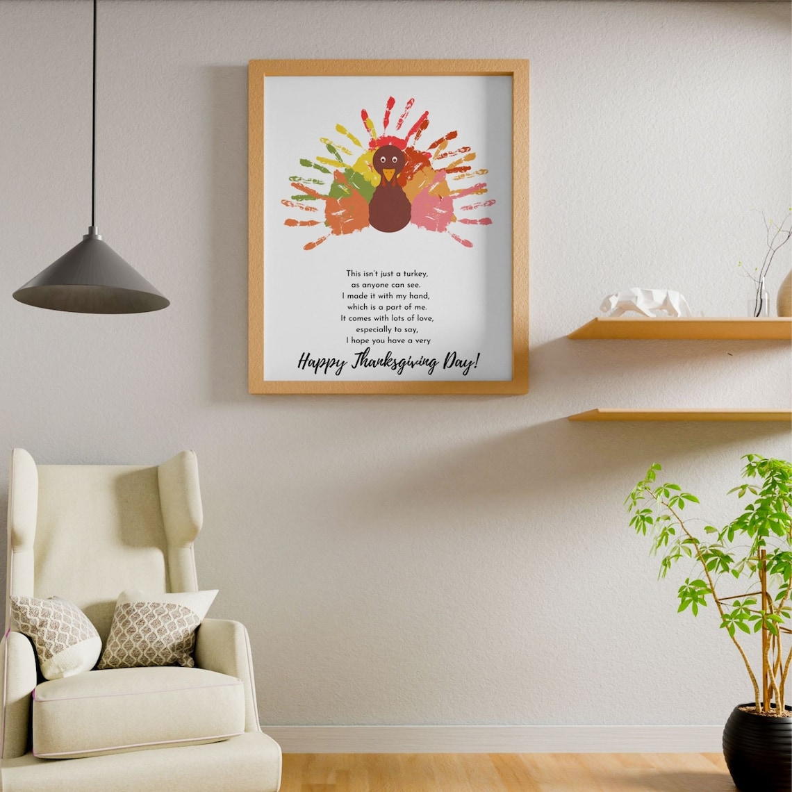 Printable Thanksgiving Handprint Craft for Kids, Thanksgiving Turkey ...