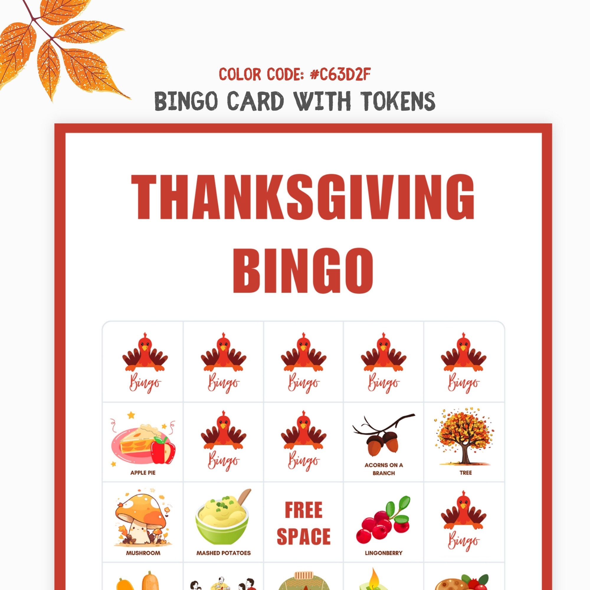 Thanksgiving Bingo 30 Cards, Printable Thanksgiving Party Games for ...