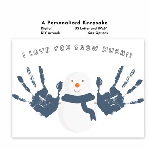 Winter Snowman Handprint Template, Baby's First Christmas, Toddler ...