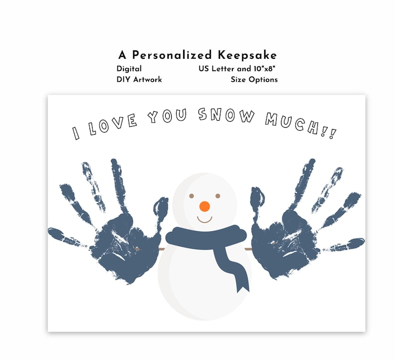 Winter Snowman Handprint Template, Baby's First Christmas, Toddler ...