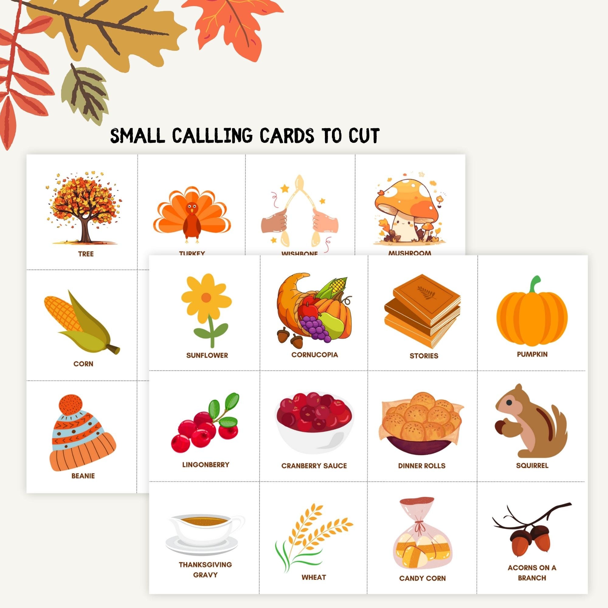 Thanksgiving Bingo 30 Thanksgiving Bingo Cards Printable - Etsy