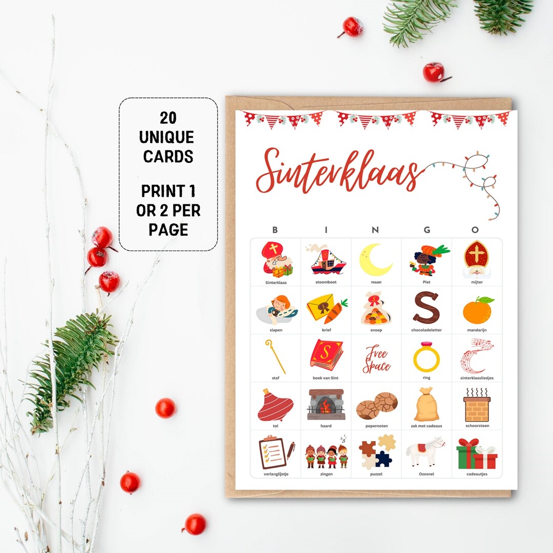 Sinterklaas Bingo, 20 Sinterklaas Bingo Cards for Kids, Dutch Preschool ...