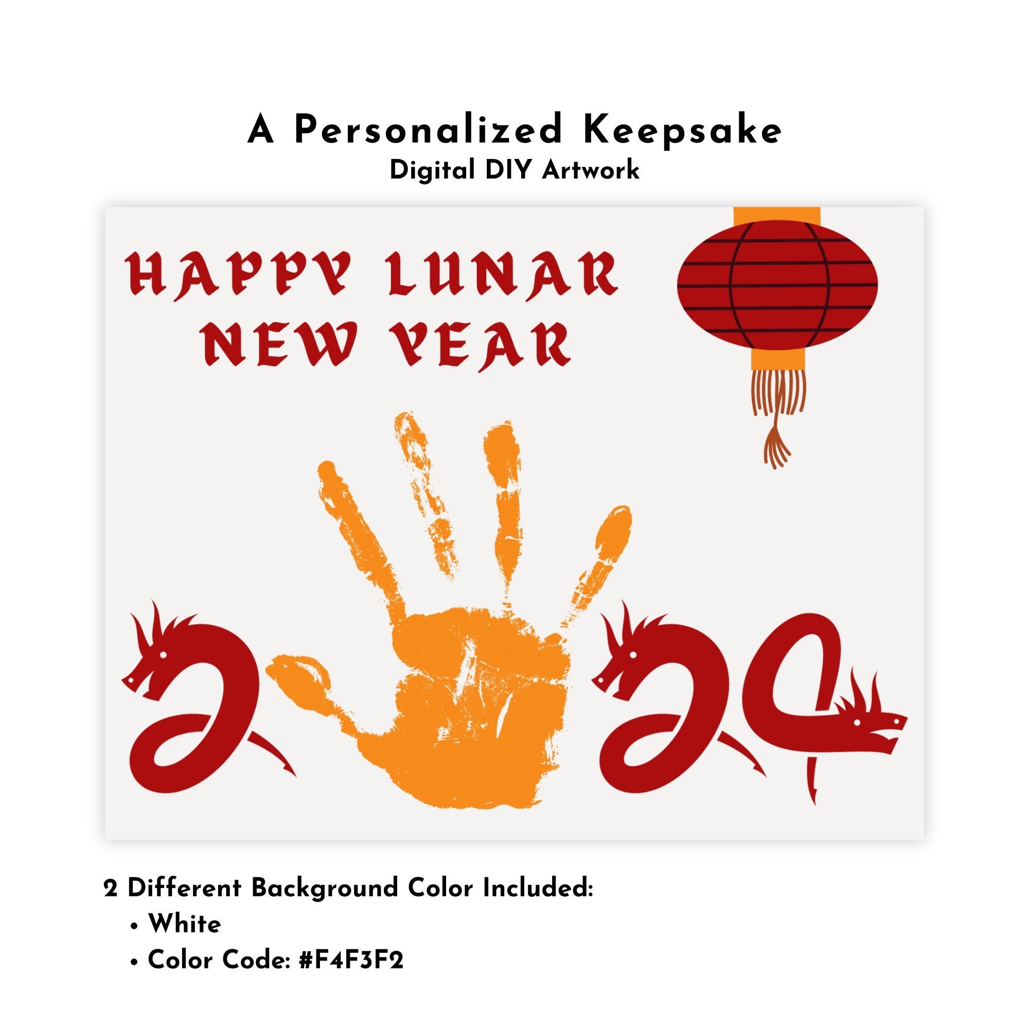 Happy Lunar New Year Handprint 2024, Chinese New Year Handprint Art ...