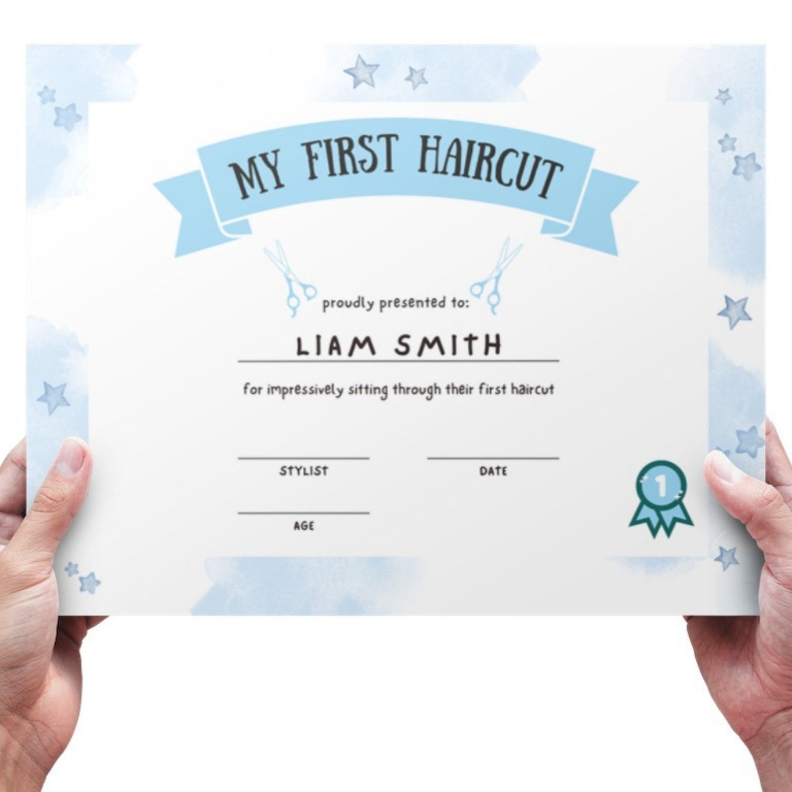 Printable My First Haircut Certificate, First Haircut Keepsake With 2 ...
