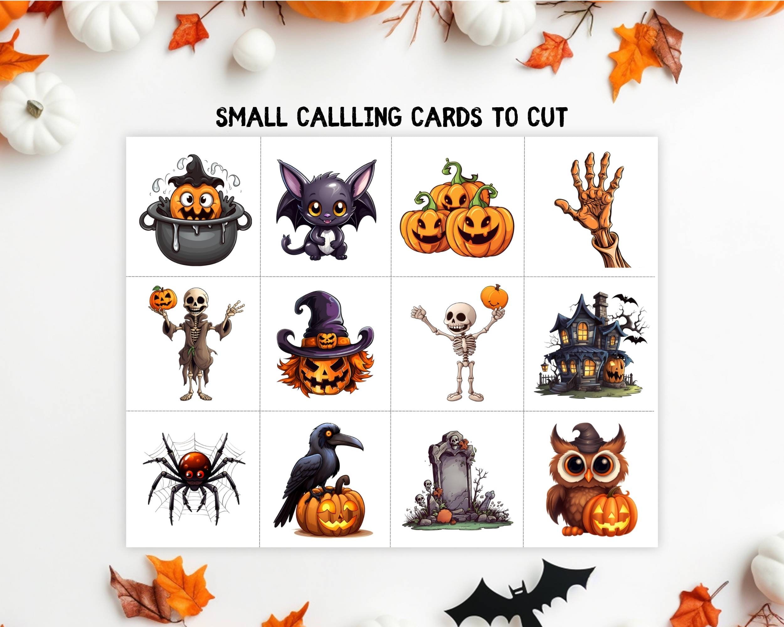 30 Printable Halloween Bingo Cards for Kids Teens and Adults, Halloween ...