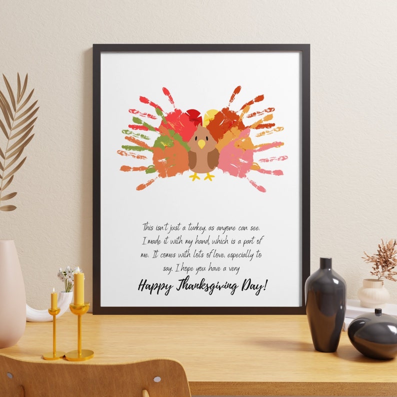 Thanksgiving Handprint Printable, Turkey Handprint Craft, Thanksgiving ...