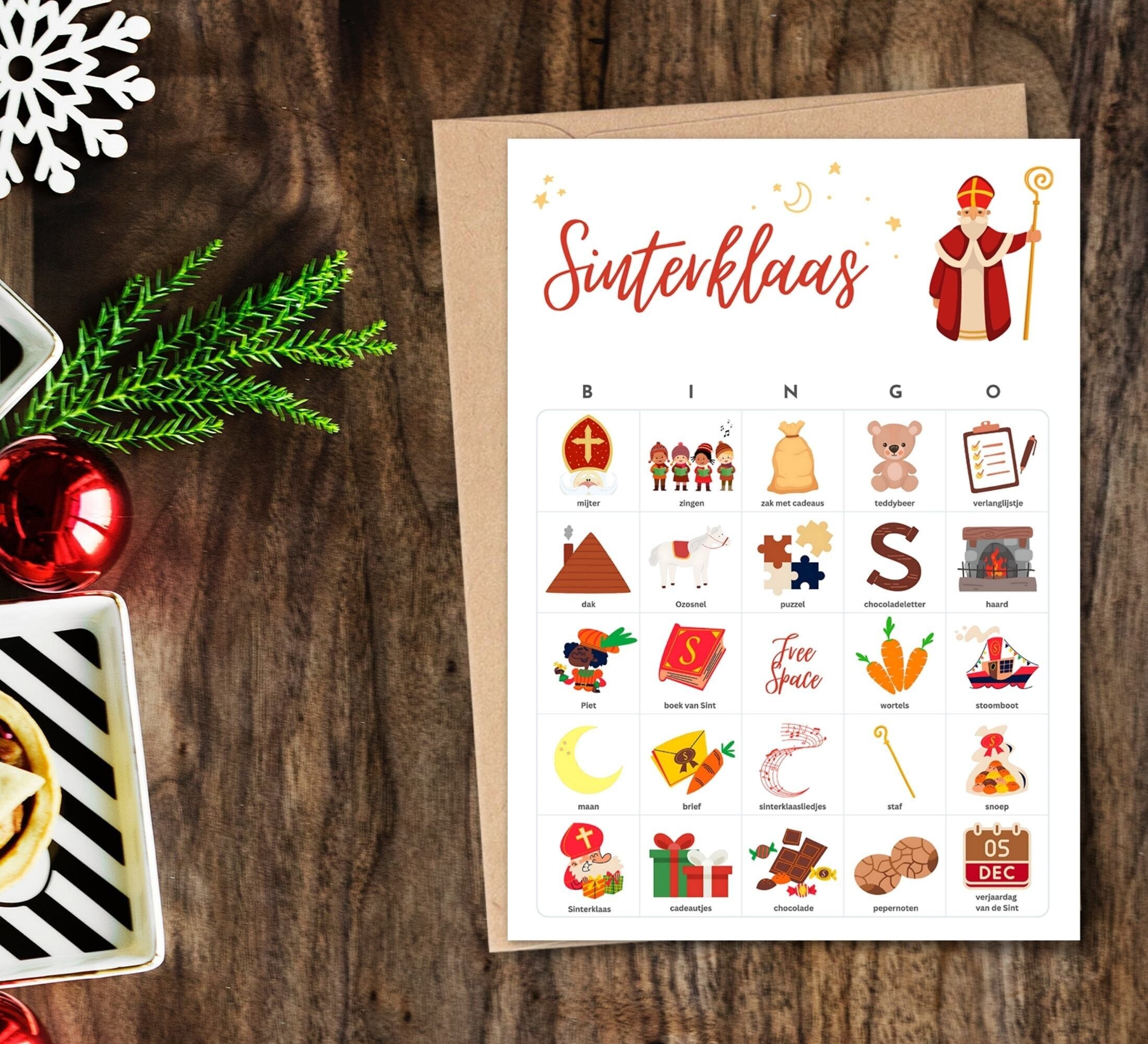 Sinterklaas Bingo, 30 Sinterklaas Bingo Cards for Kids, Dutch Preschool ...