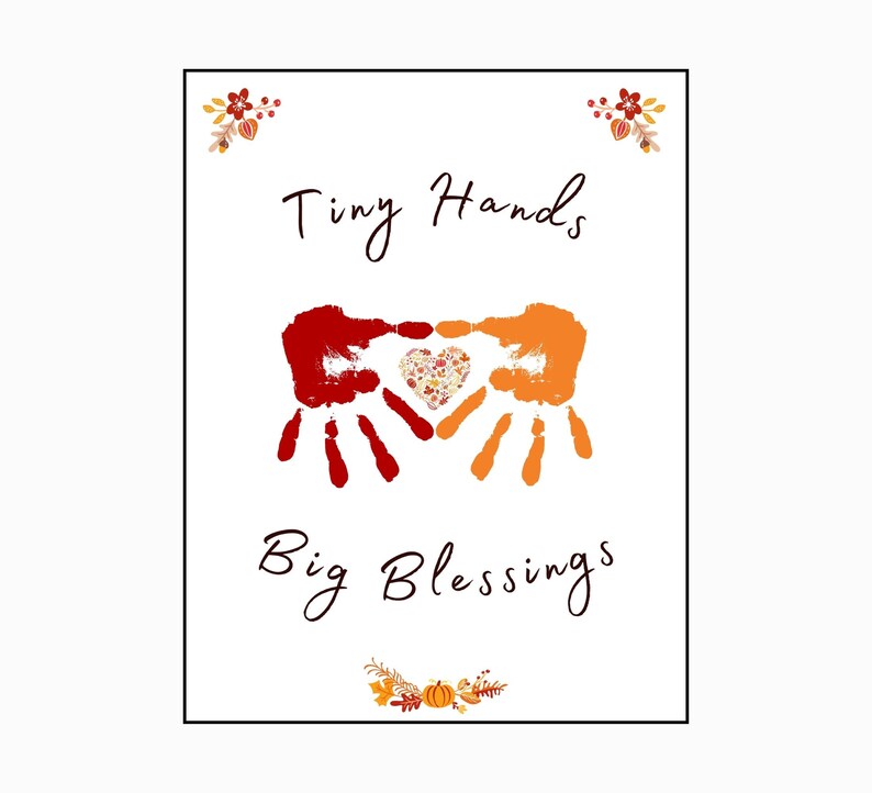 Thanksgiving Handprint Keepsake Art for Kids, Printable Thanksgiving ...