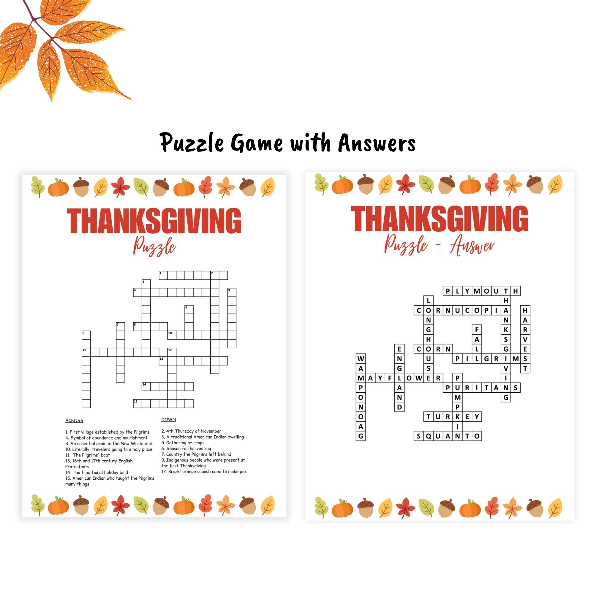 16 Thanksgiving Game Bundle, Printable Thanksgiving Games for Adults Kids Teens and Family ...