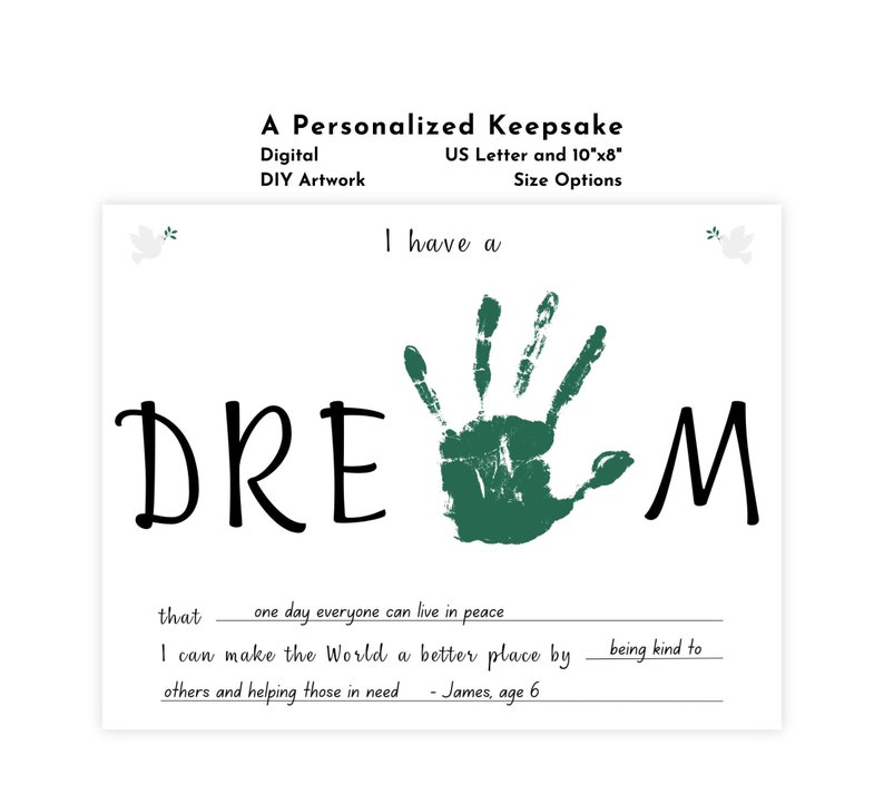 Printable I Have a Dream Handprint, Martin Luther King Day Handprint ...
