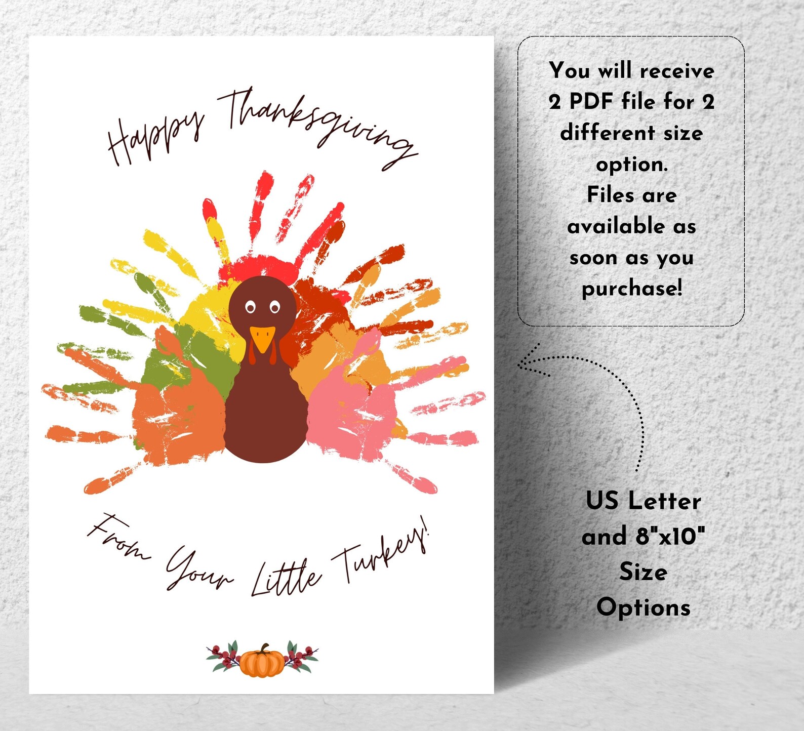 Printable Thanksgiving Handprint Craft, Thanksgiving Thankful Turkey ...
