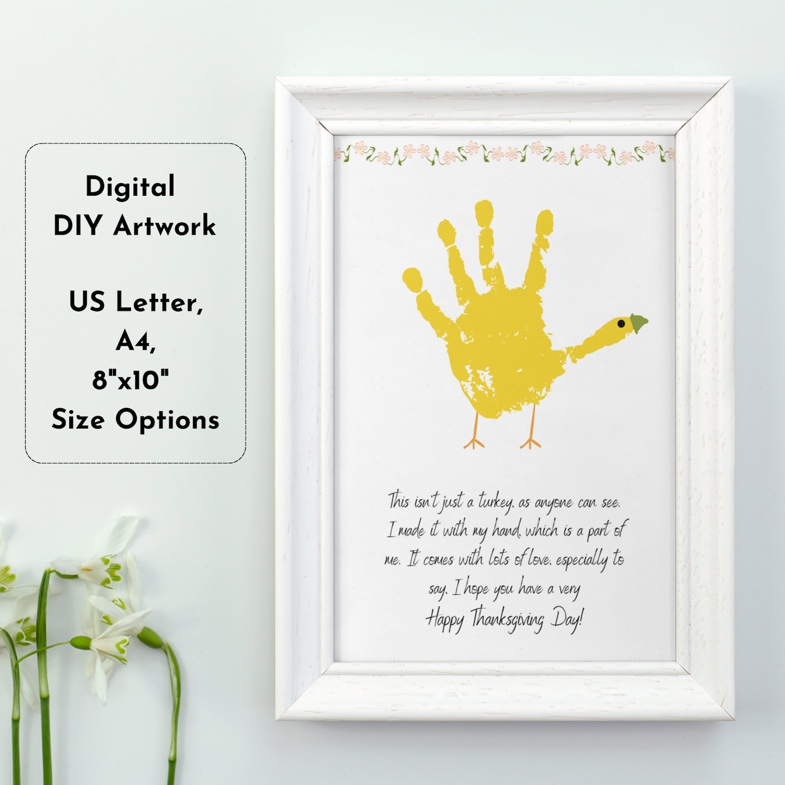 Printable Thanksgiving Handprint Craft, Thanksgiving Turkey Handprint ...