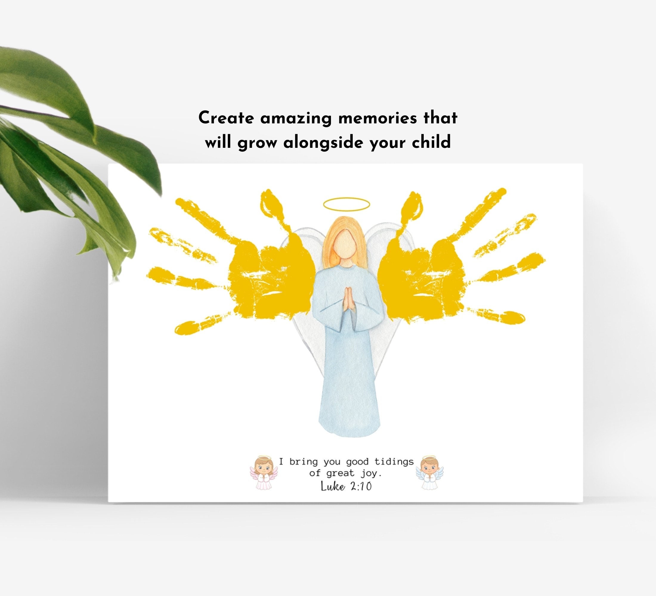 Printable Angel Handprint Template, Christian Bible Verse Craft, Angel ...