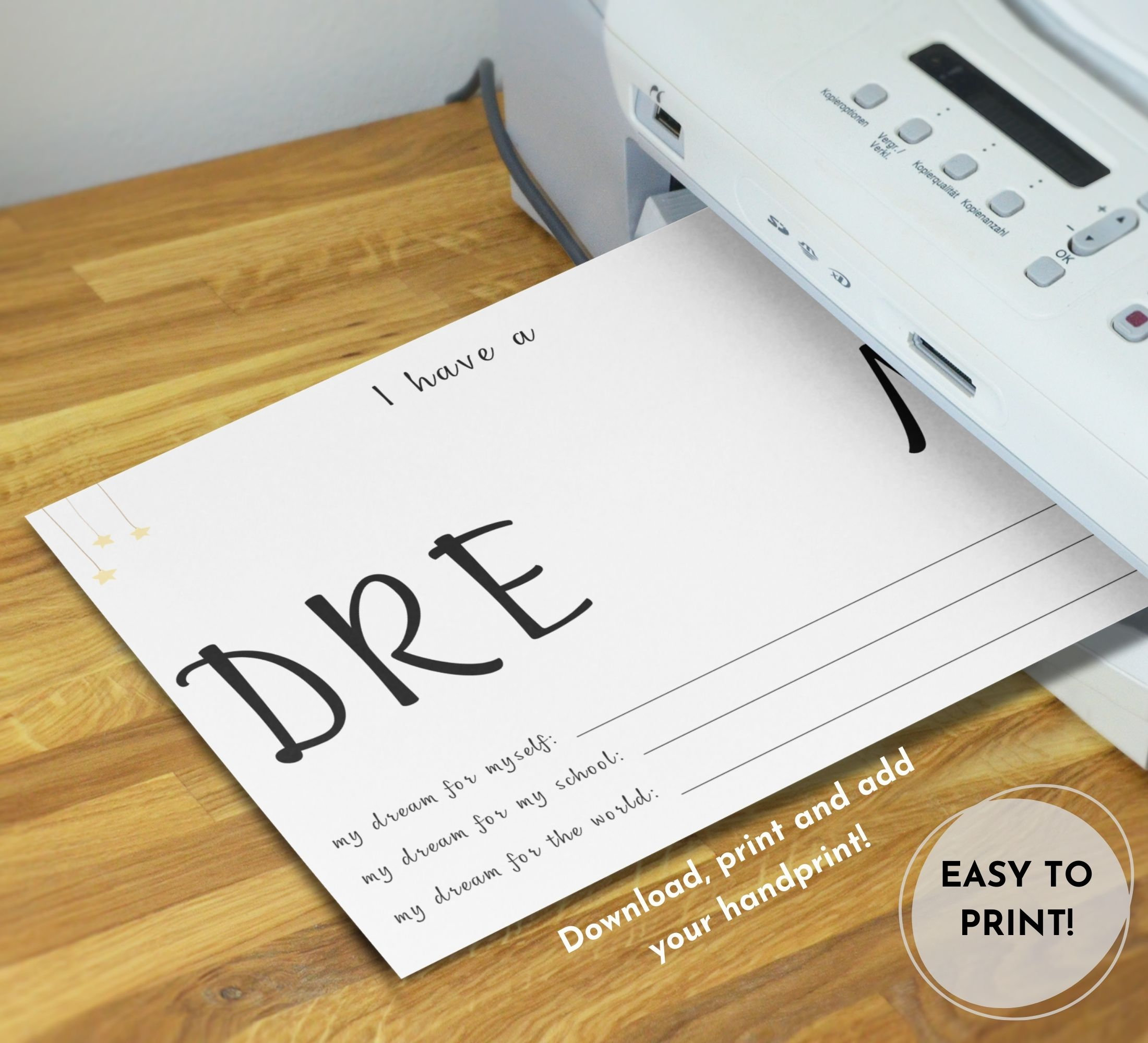 Printable I Have a Dream Handprint, Martin Luther King Day Handprint ...