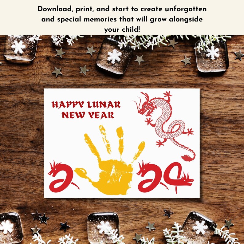 Lunar New Year Handprint Art 2024, Chinese New Year Handprint Keepsake ...