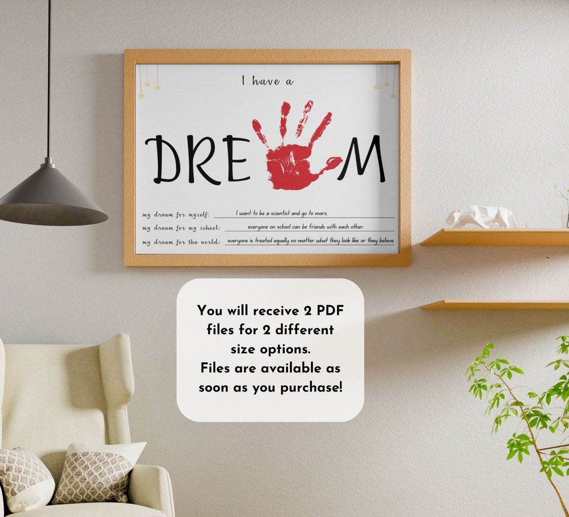 Printable I Have a Dream Handprint, Martin Luther King Day Handprint ...