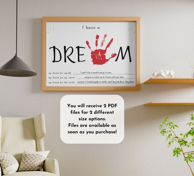 Printable I Have a Dream Handprint, Martin Luther King Day Handprint ...