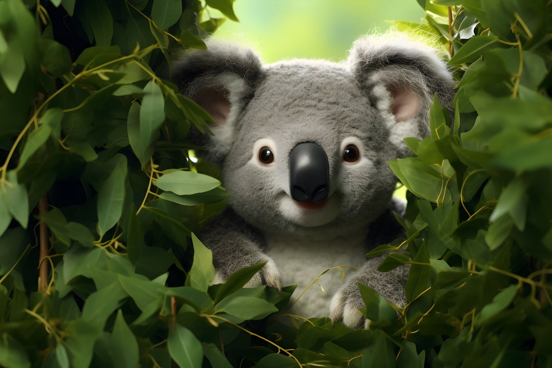 Cute Koala in Hedge Print - Adorable Koala Bear - Animal Photography ...