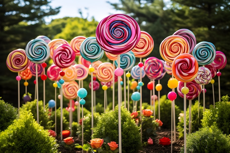 Awe-inspiring Lollipop Field - Vibrant Blooms - Whimsical Landscape ...