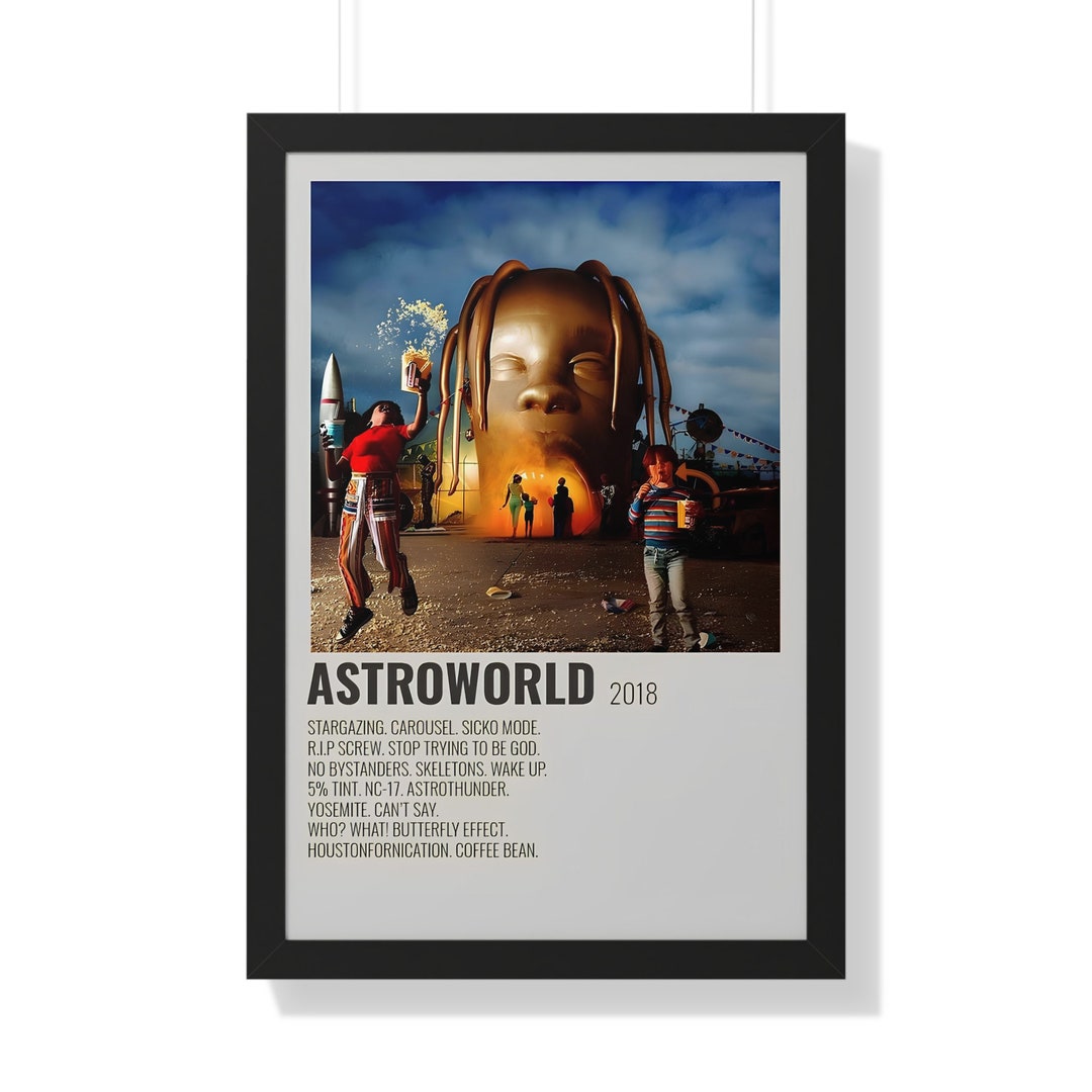 Travis Scott Album Cover Astroworld With Song Name Poster With - Etsy