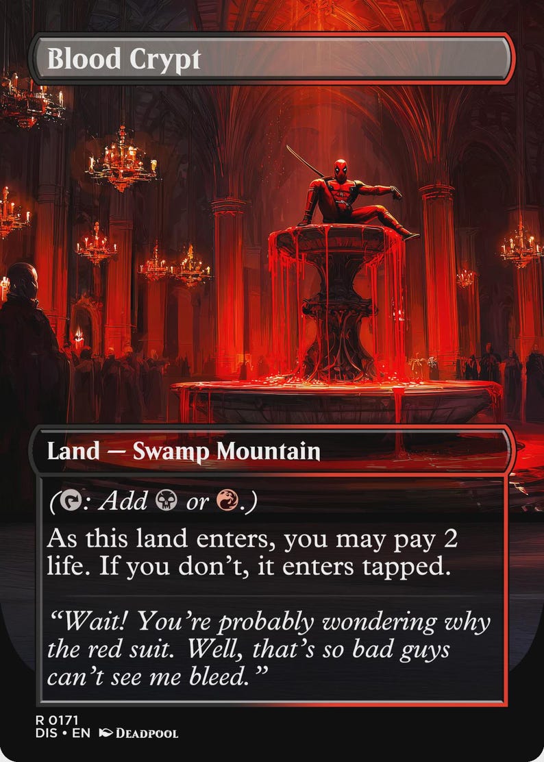 Blood Crypt – Deadpool MTG Proxy | Custom Foil Alter | Holographic ...