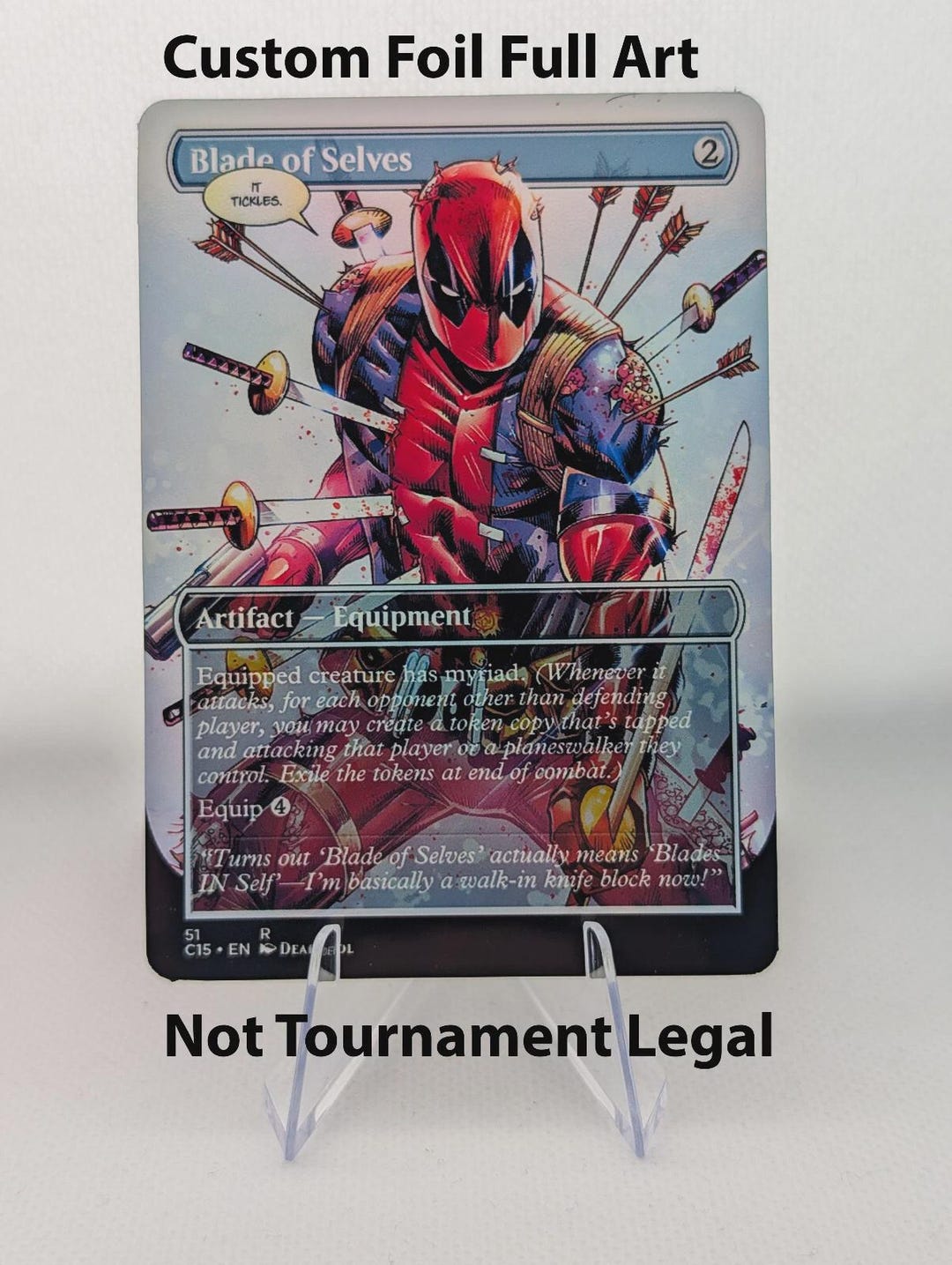 Deadpool Blade of Selves | Foil MTG Alter | Holographic Sticker Overlay ...