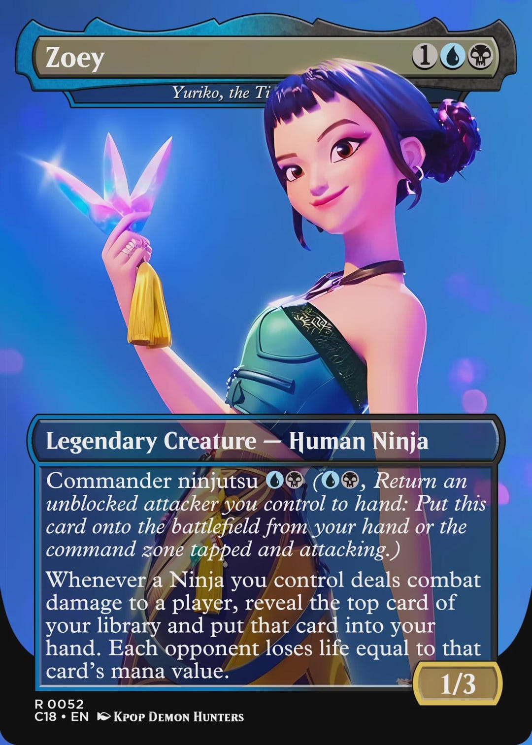 Zoey – Kpop Demon Hunters Foil MTG Custom | Yuriko, the Tiger’s Shadow ...