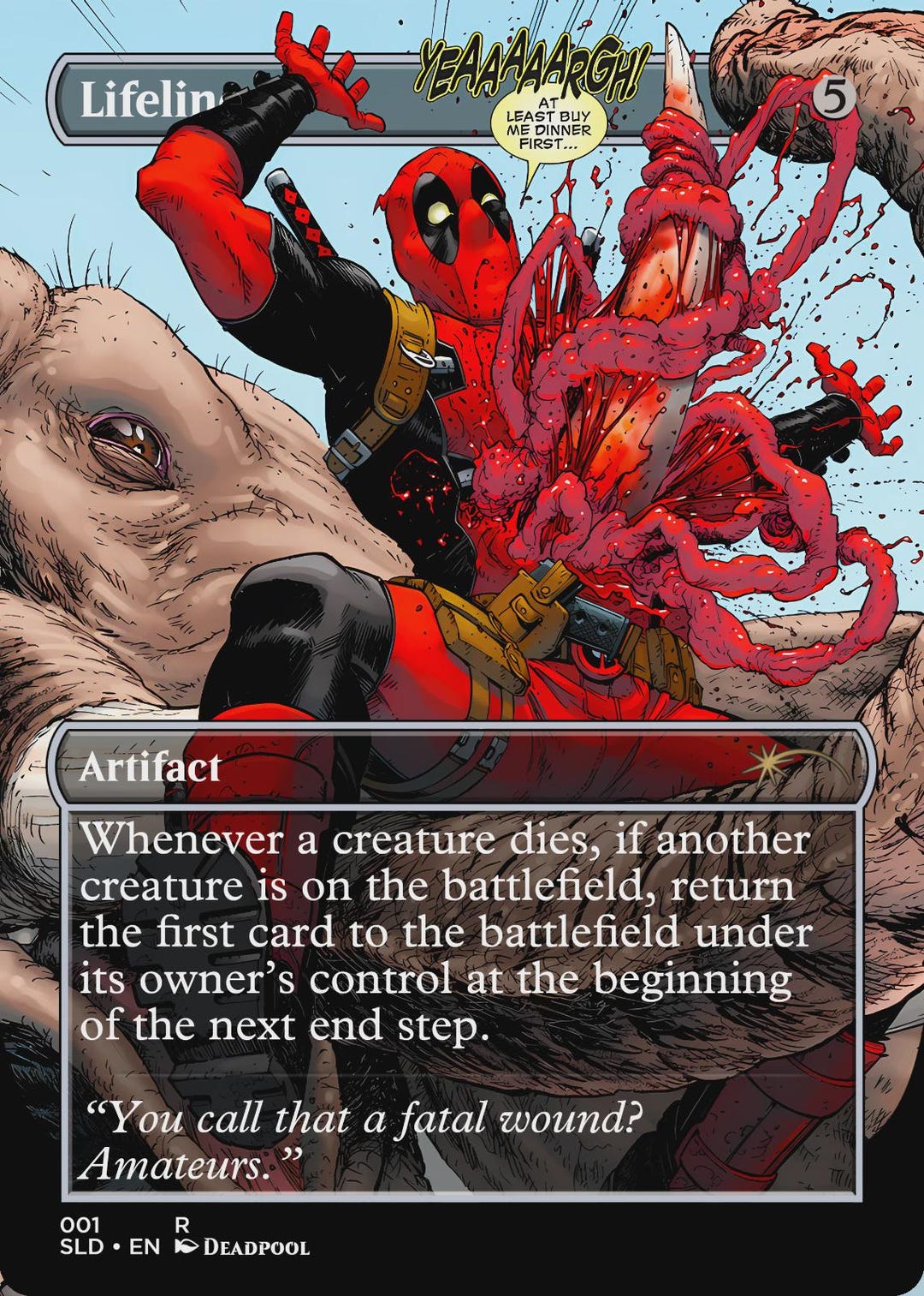 Lifeline – Deadpool MTG Proxy | Custom Foil Alter | Holographic Sticker ...