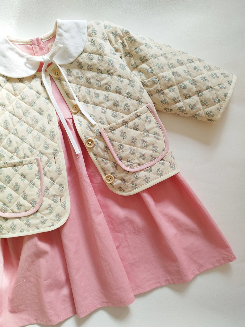 Kids Quilted Jacket, Handmade, Floral Vintage Jacket, Cotton - Etsy