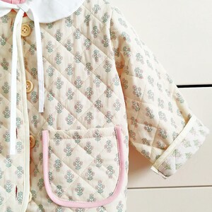 Handmade Quilted Jacket for Kids Floral Vintage Cotton Coat - Etsy