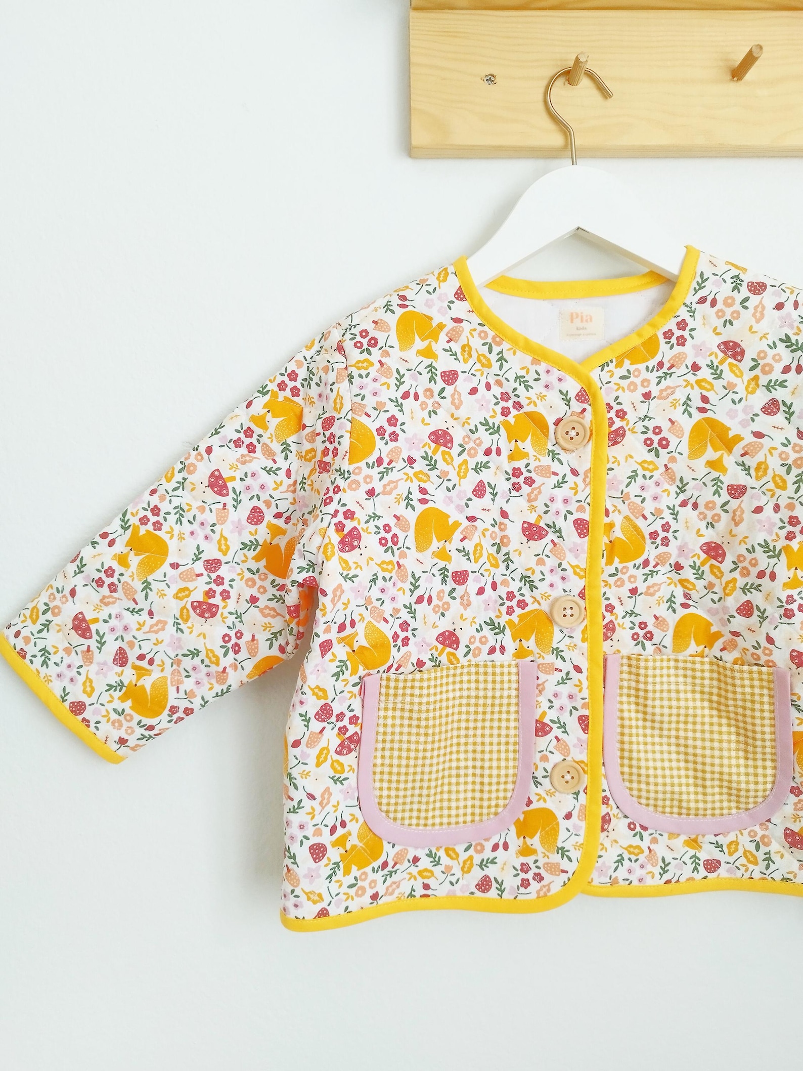 Kids Quilted Jacket, Forest Animals Quilted Children's Jacket With ...