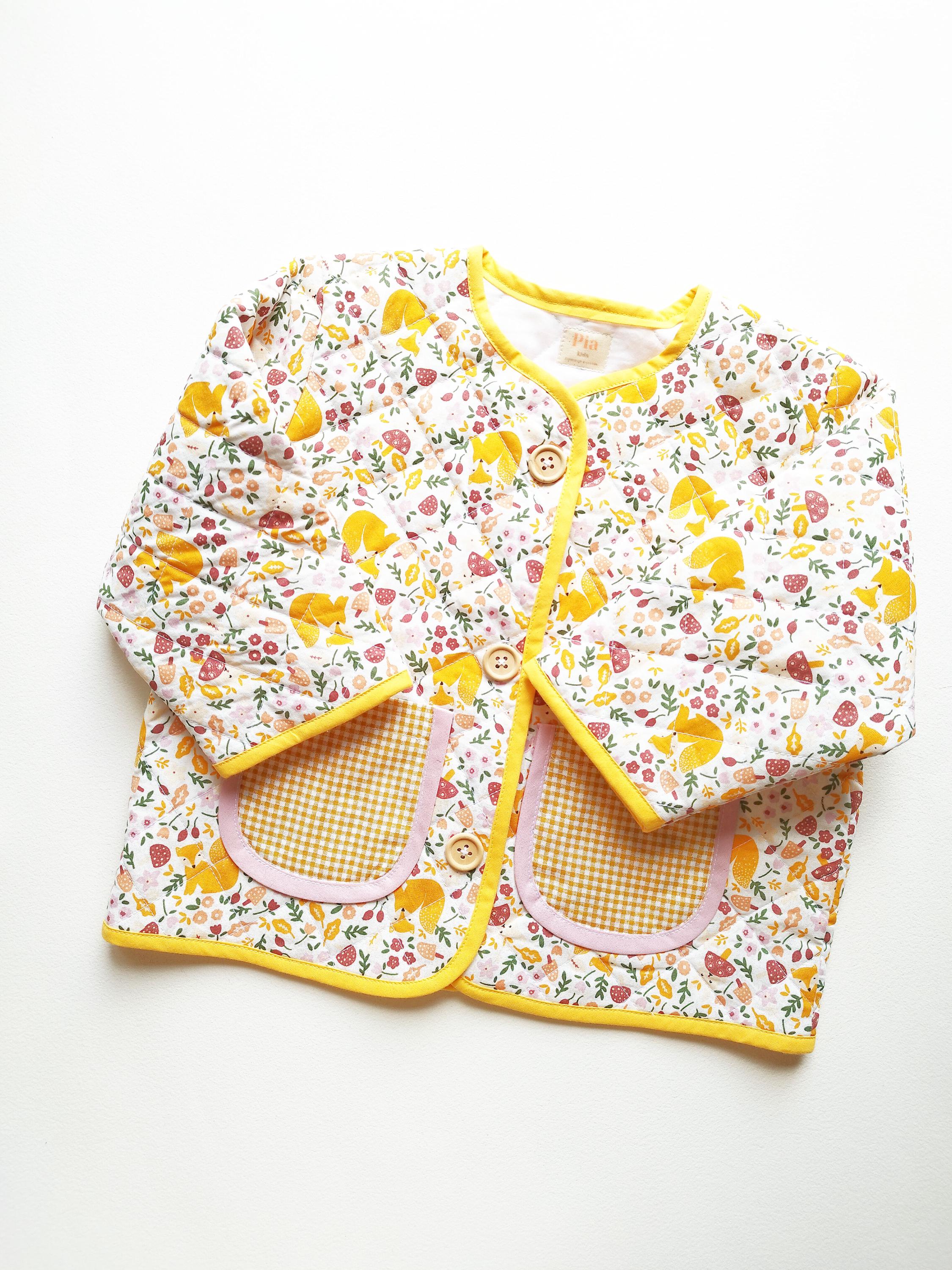 Kids Quilted Jacket, Forest Animals Quilted Children's Jacket With ...