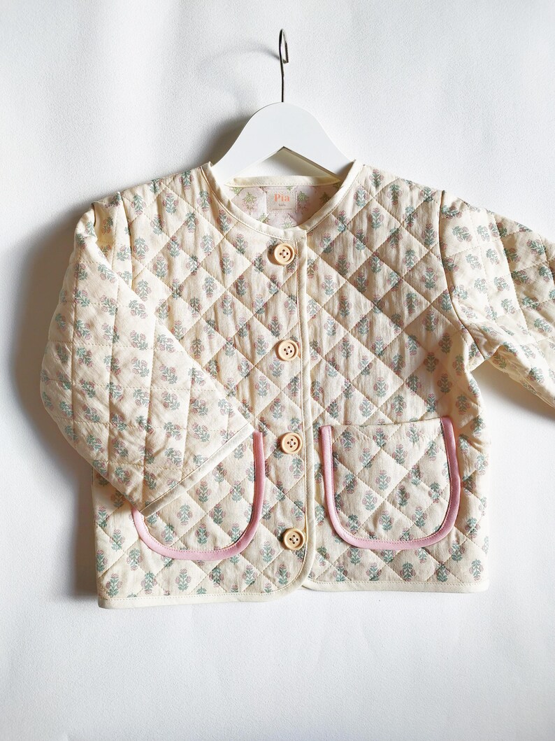 Handmade Quilted Jacket for Kids Floral Vintage Cotton Coat - Etsy