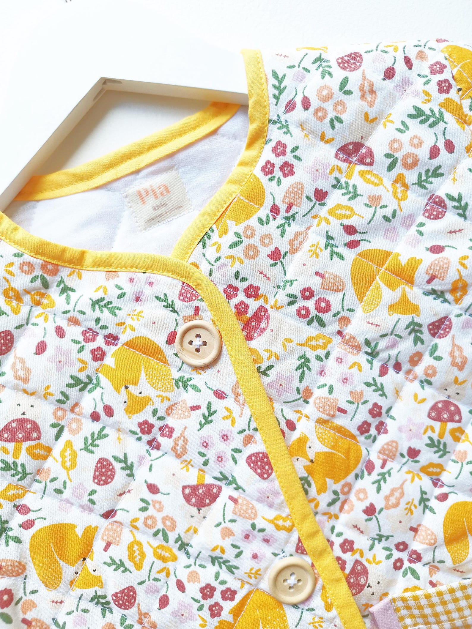 Kids Quilted Jacket, Forest Animals Quilted Children's Jacket With ...