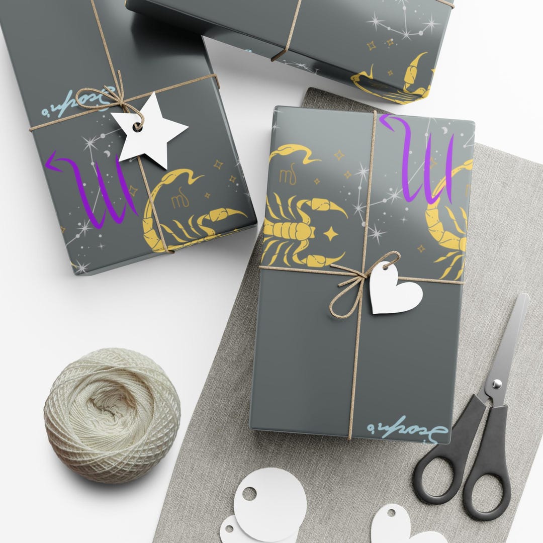 Scorpio-astrology-themed Gift Wrap Paper for Scorpio Celebrations ...