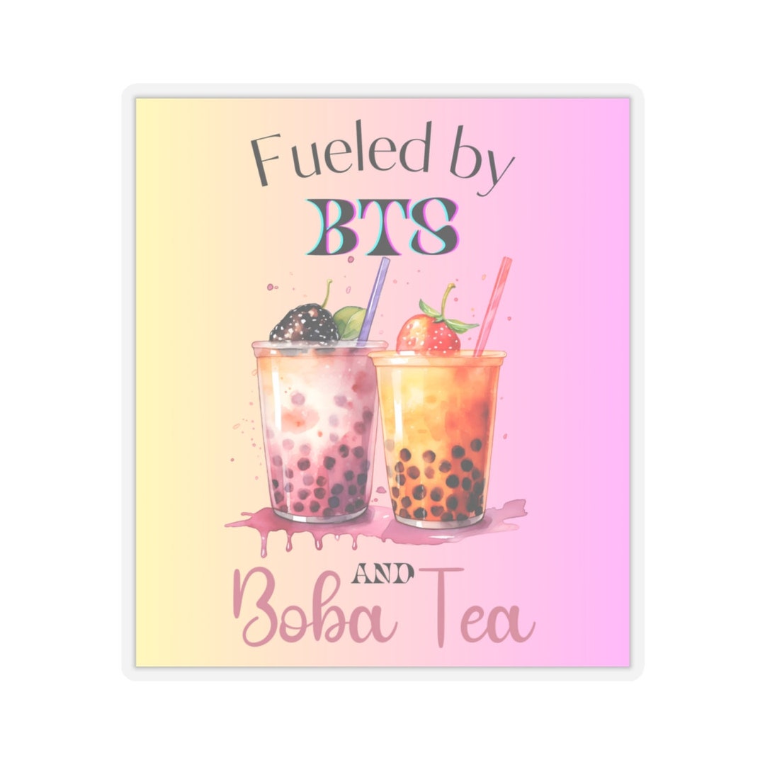 Water Bottle Sticker BTS Army Sticker Boba Tea Lover Sticker Bangtan ...