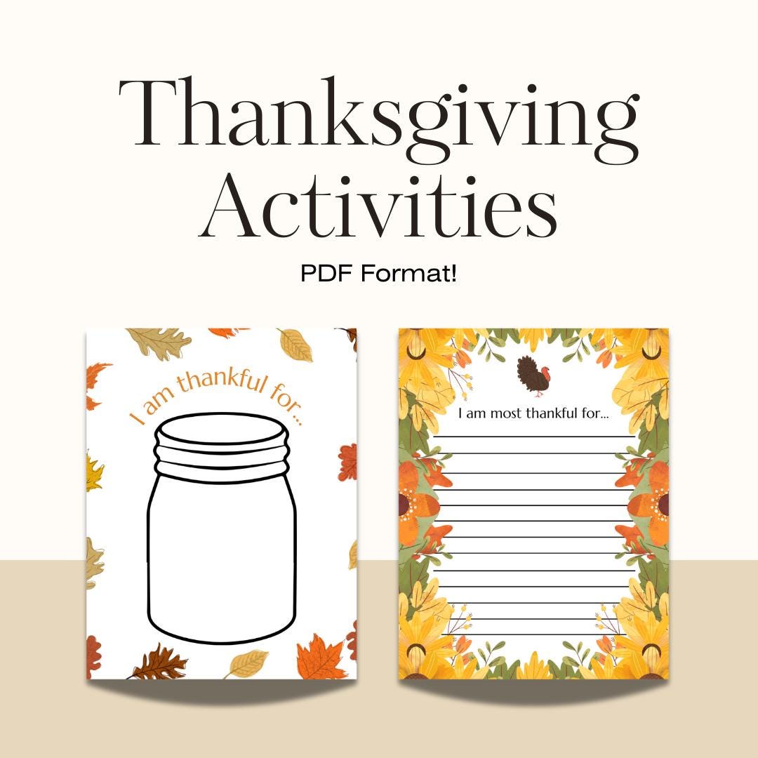Thanksgiving Gratitude Activities: Gratitude Jar and List - Etsy