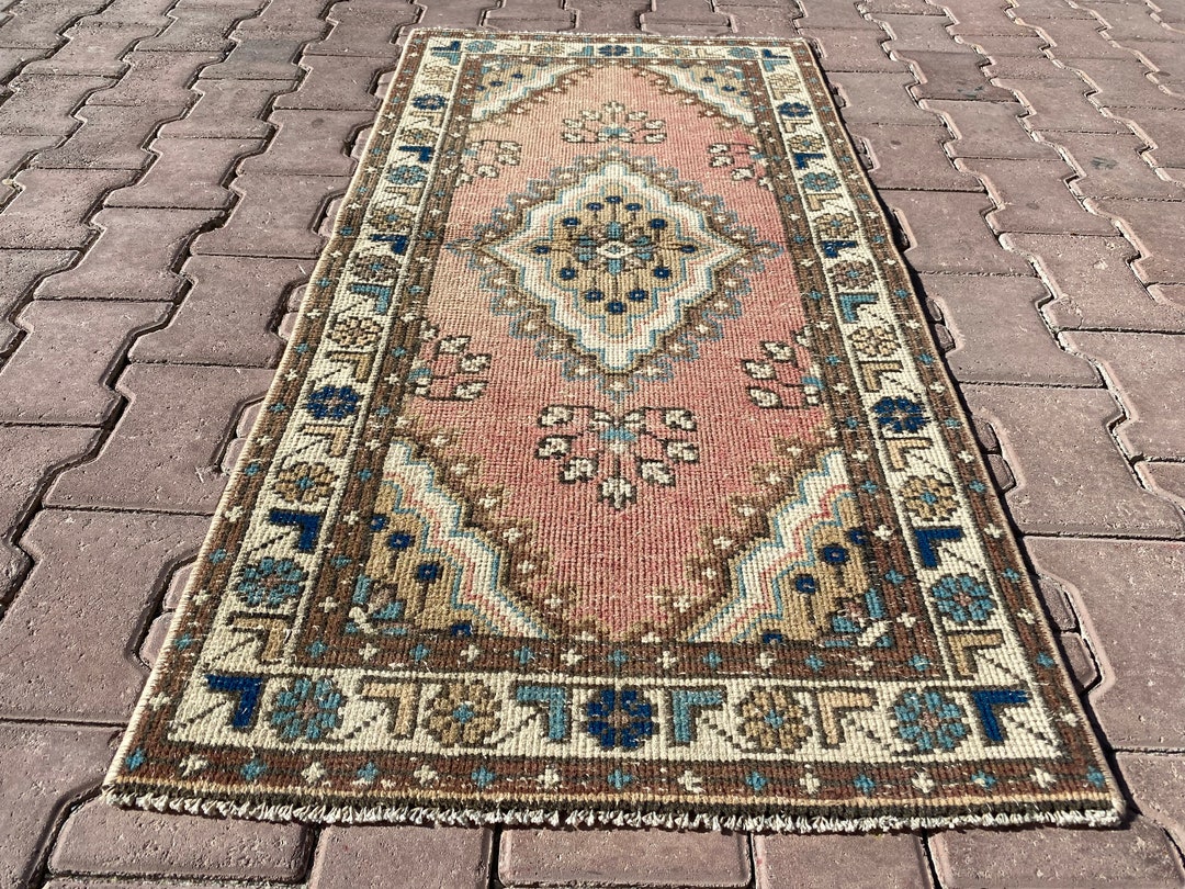 2x4 Small Oushak Rug, 2x4 Antique Turkish Small Rug, Small Etry Rug ...