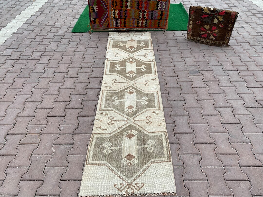 2x8 Vintage Runner, Narrow 2x8 Runner, 2x8 Oushak Rug, Hand Made Rug ...