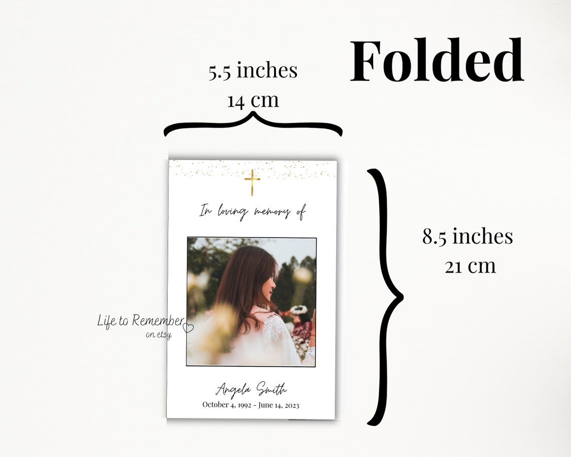 Christian Funeral Program Template Editable in Canva, Obituary ...