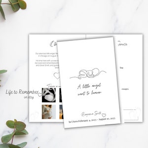 Stillborn Baby Funeral Program Template Editable in Canva, Baby ...