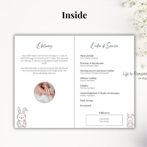 Baby Girl Funeral Program Template Editable in Canva, Printable ...
