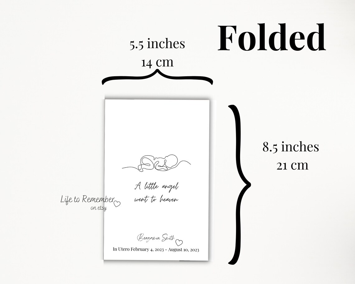Stillborn Baby Funeral Program Template Editable in Canva, Baby ...