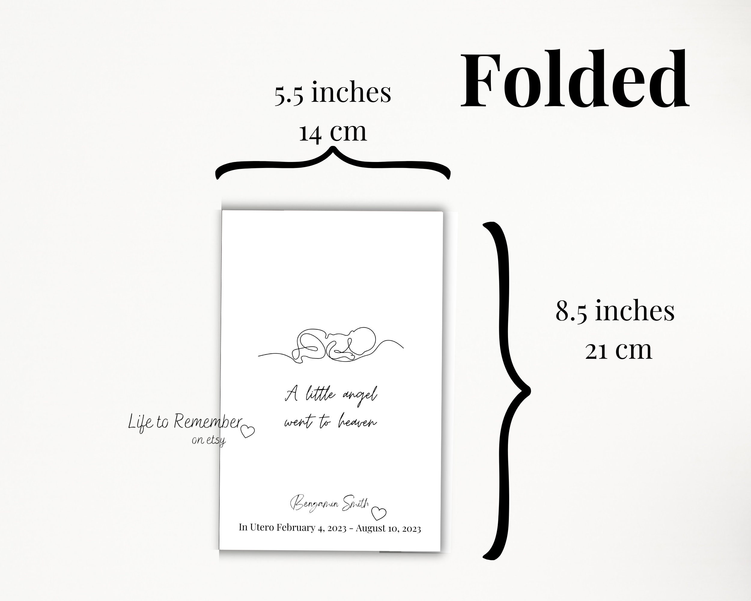 Stillborn Baby Funeral Program Template Editable in Canva, Baby ...