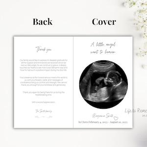 Stillborn Baby Funeral Program Template Editable in Canva, Baby ...