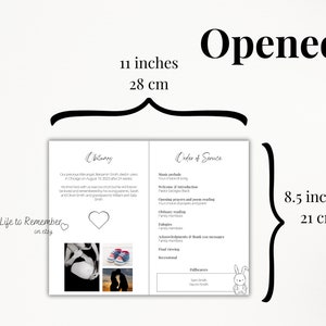 Stillborn Baby Funeral Program Template Editable in Canva, Baby ...