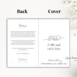 Stillborn Baby Funeral Program Template Editable in Canva, Baby ...