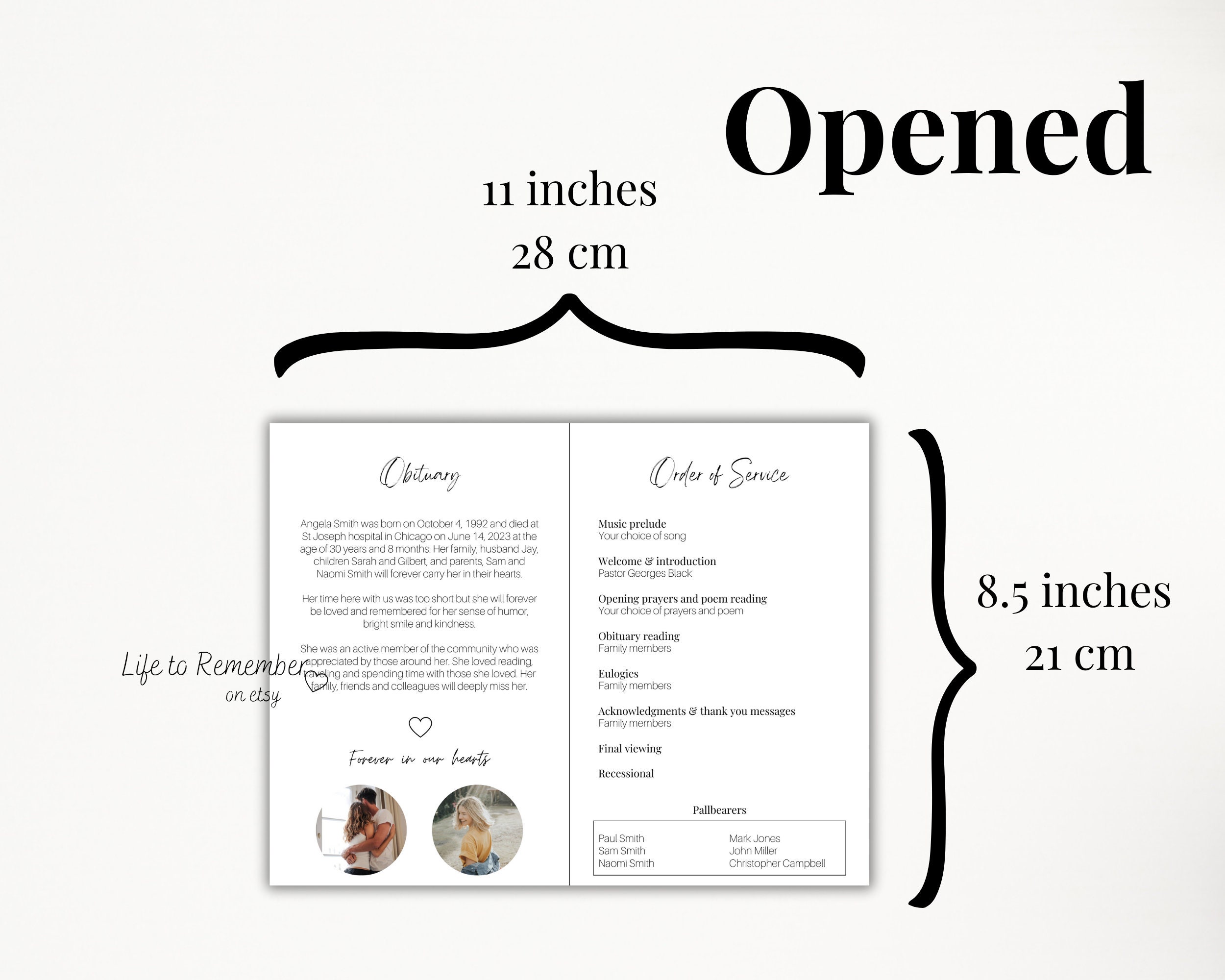 Ocean Funeral Program Template Editable in Canva Obituary - Etsy