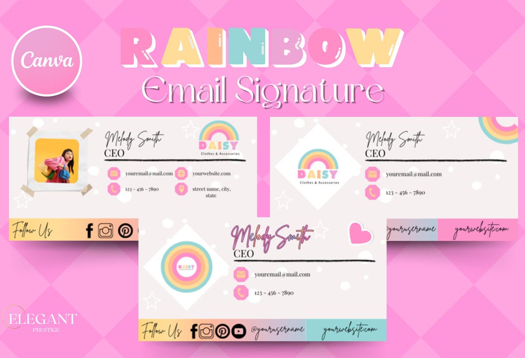 Rainbow Email Signature Editable Templates Rainbow Branding Small ...